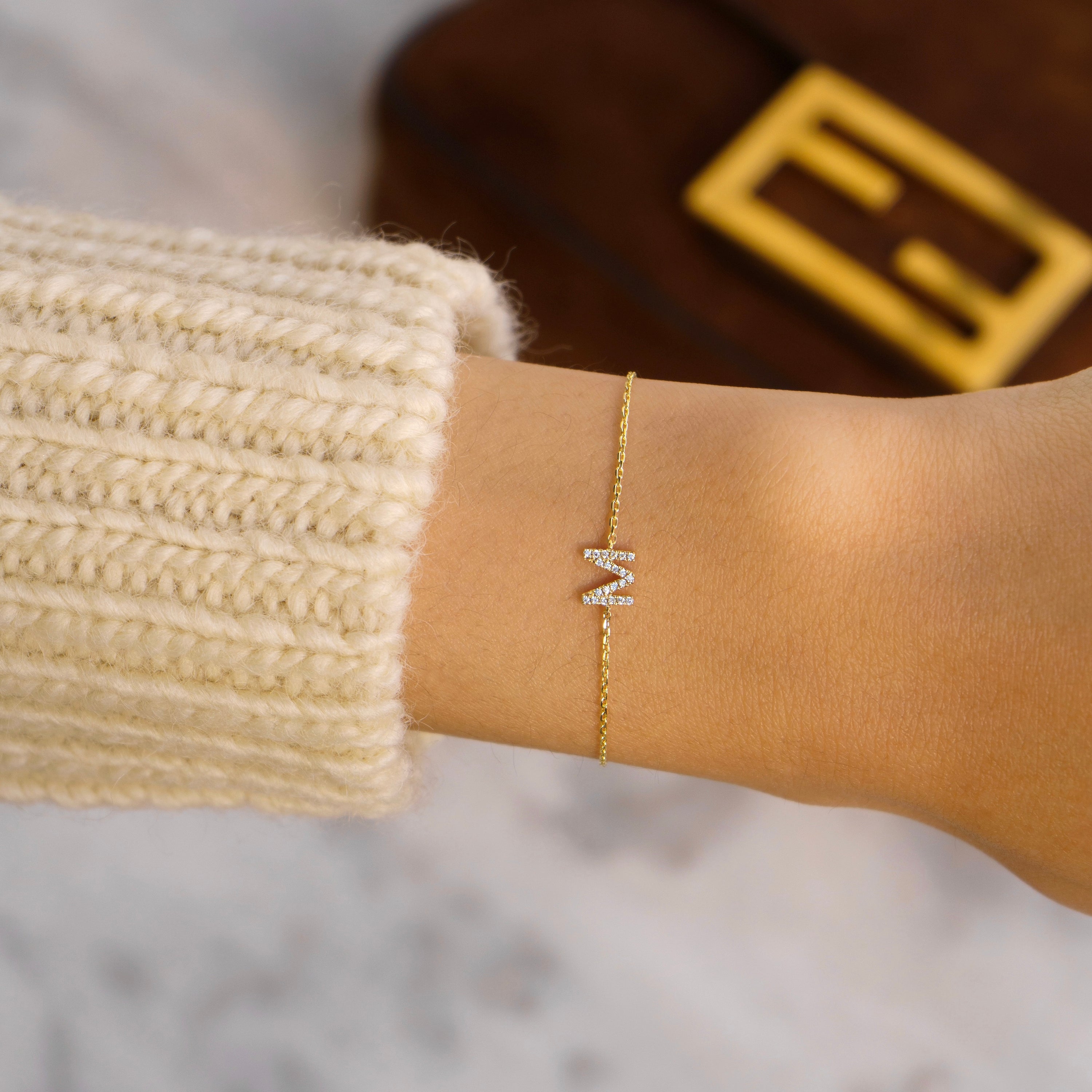MINI DIAMOND INITIAL BRACELET